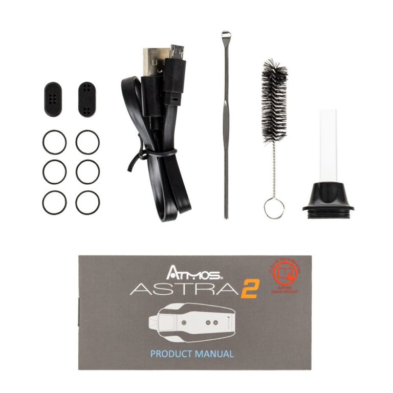 Atmos Astra 2 Dry Herb Vaporizer Silver Color Complete Kit